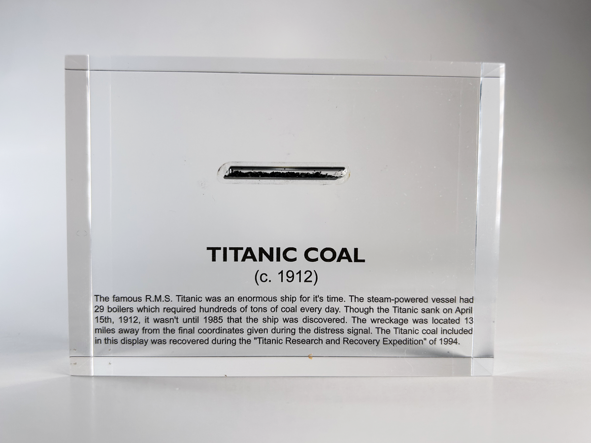 Titanic Coal Artifact Display – Engineered Labs
