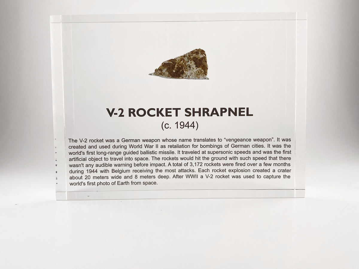 V-2 Rocket Shrapnel Artifact Display ***{Out of Stock}*** – Engineered Labs