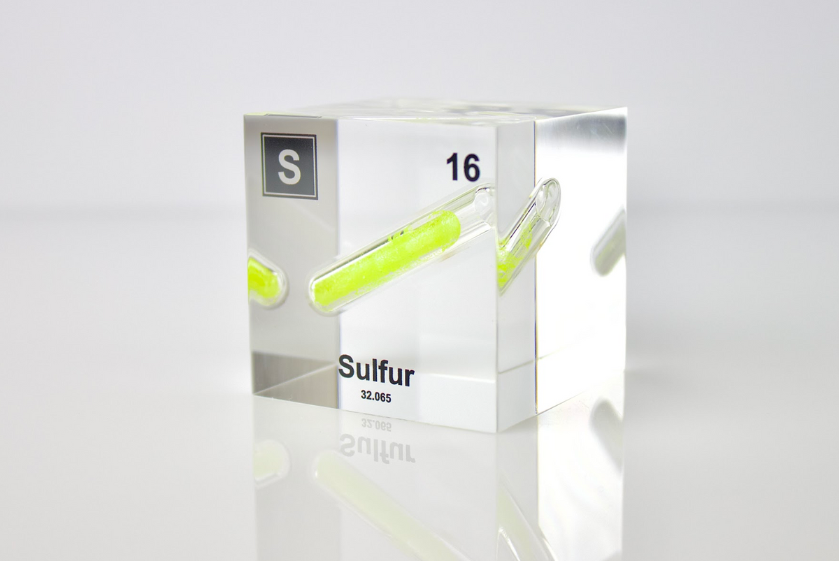 Sulfur Element Cube – Engineered Labs